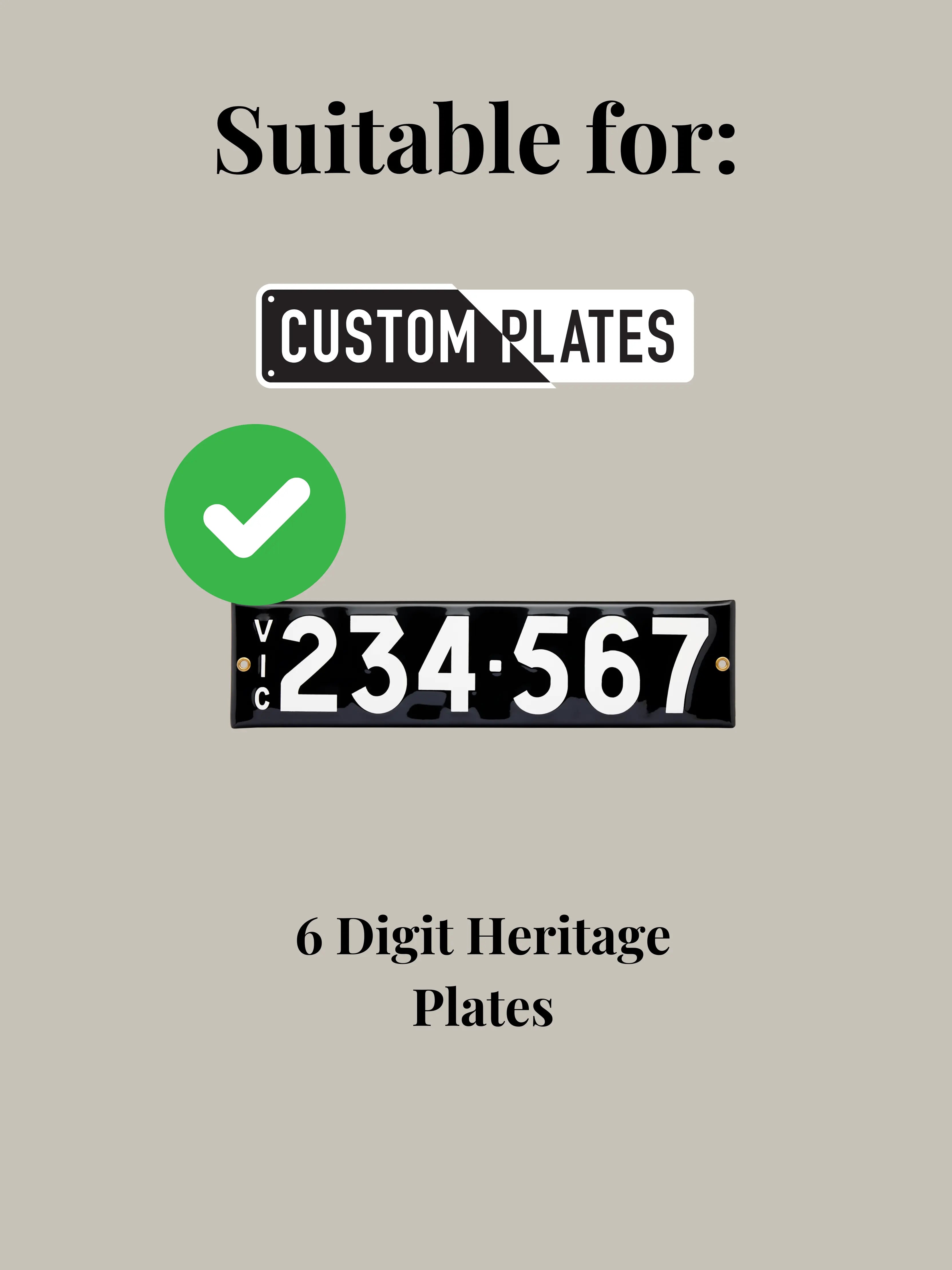 VIC Heritage - 6 Digit Number Plate Bracket / Holder – The Plate ...