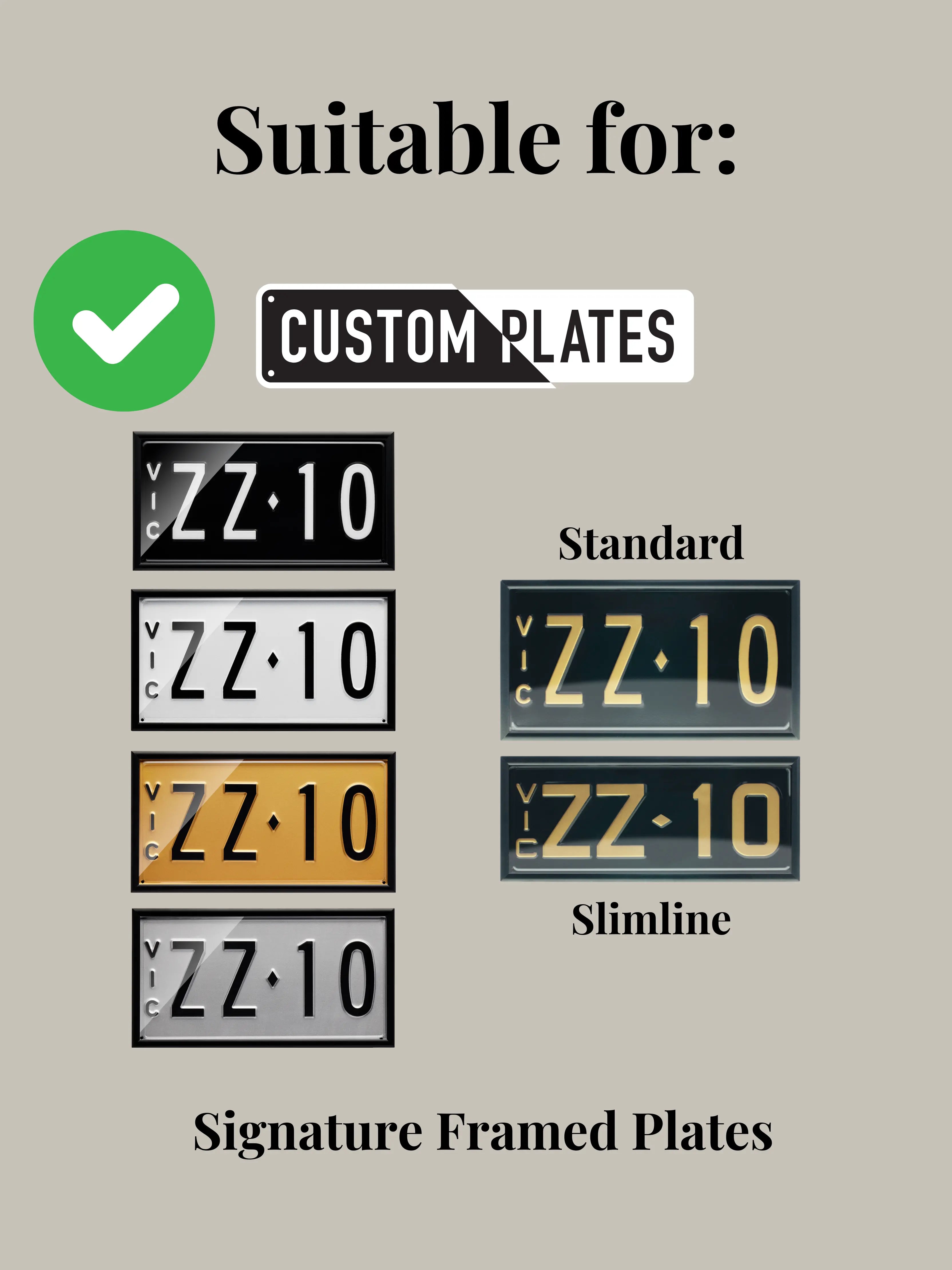 VIC Signature Framed Number Plate Bracket / Holder – The Plate Bracket Co.